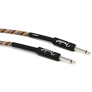 Fender Festival Hemp Instrument Cable, Straight/Straight, Rainbow, 10ft