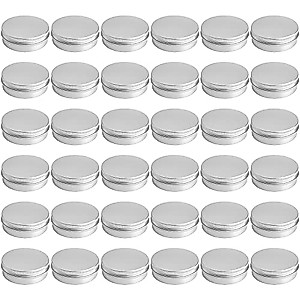 Tosnail 36 Pack 4 oz Aluminum Round Tins Empty Tins Candle Tins Spice Tins with Screw Top Lids