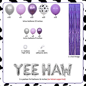 Cheereveal Cowgirl Bachelorette Party Decorations Purple, Yeehaw Bachelorette Balloon Garland Kit, Nashville Bachelorette Party Decorations Disco Cowgirl for Western Bridal Shower Party Supplies