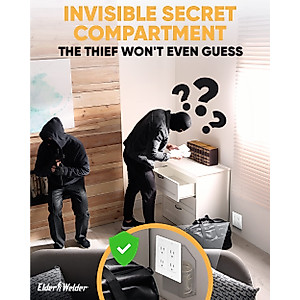 Elder Welder® Wall Outlet Hidden Safe with Key Lock | The Sneaky Way to Trick Thieves | Easy to Install | 100% Real Wall Plate | Wall Hidden Safe for Money | Elevated Choice Over Book Safe or Can Safe