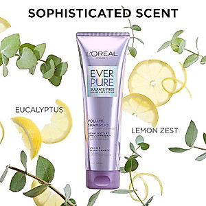 L'Oreal Paris EverPure Volume Sulfate Free Shampoo for Color-Treated Hair, Volume + Shine for Fine, Flat Hair, with Lotus Flower, 2 Count (8.5 Fl; Oz each) (Packaging May Vary)