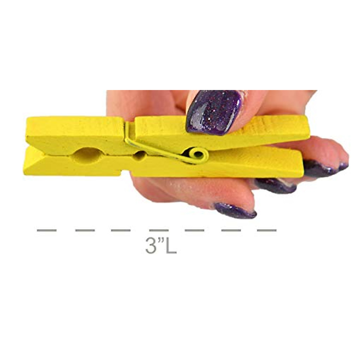 Home-X Set Large Colorful Heavy-Duty Wooden Clothespins Set of 24-8 Colors-3”L