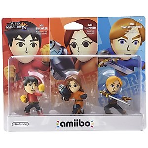 Mii 3-pack - Brawler, Gunner, Swordfighter amiibo (Super Smash Bros Series)