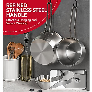 MICHELANGELO Stainless Steel Pot Set - 1QT & 2QT & 3QT Stainless Steel Sauce Pan with Lid, Induction Saucepan Set, Small Pots for Cooking - 6 Pcs