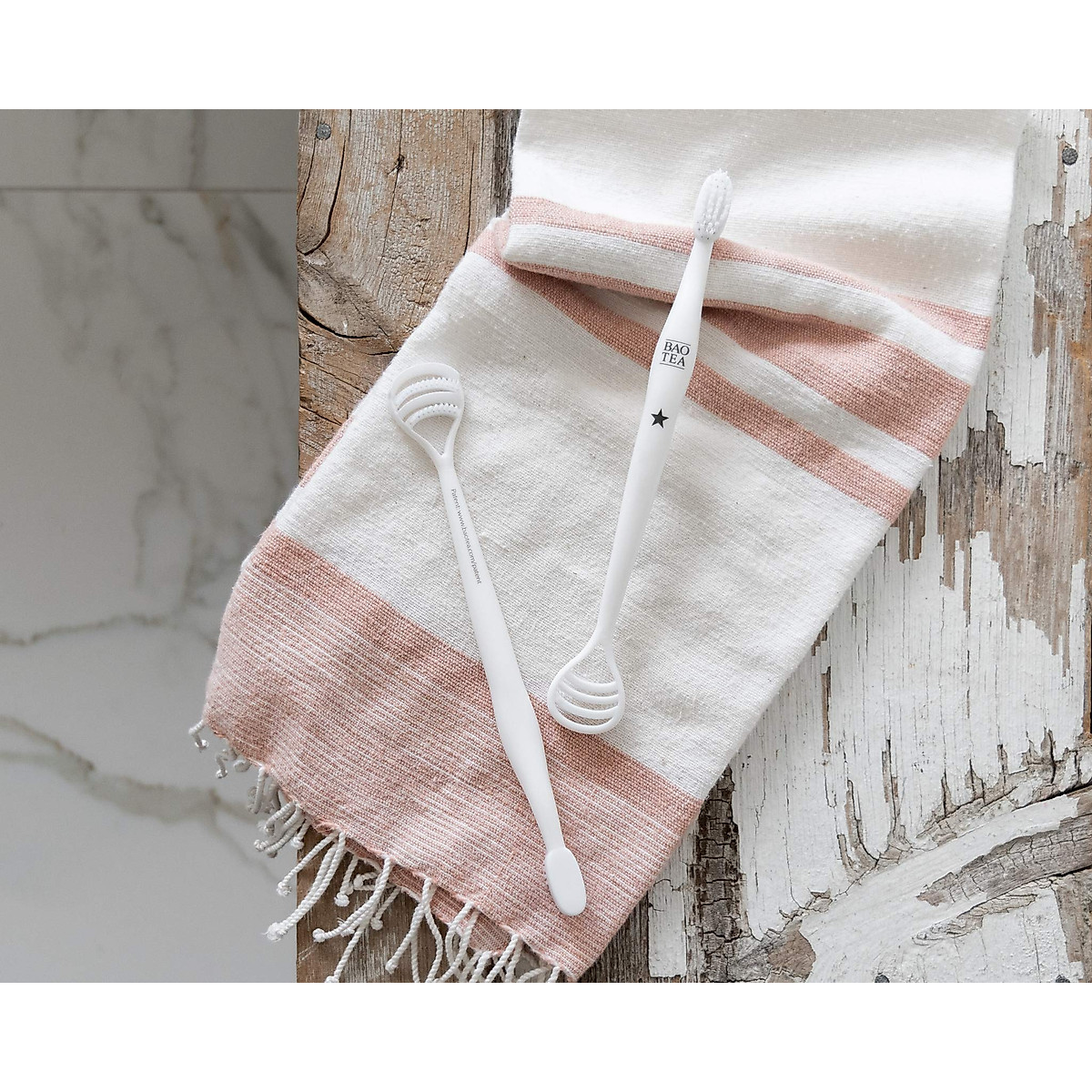 BAO TEA All-in-One Toothbrush & Tongue Cleaner: Comprehensive Oral Health Solution, Versatile Dental Care with Integrated Tongue Cleaning Design and Ultra-Soft Bristles