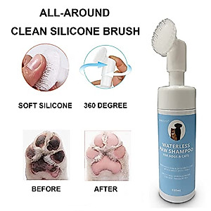 Dogscute 2 Pack Pet Paw Cleaner for Dogs & Cats, Waterless Foam with Silicone Scrubber, Dogs Cats Feet Paw Cleaner