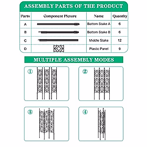 5FT Garden Trellis for Climbing Plants Outdoor, Kalolary Screen Garden Trellis Rustproof Vine Trellis Frame Cucumber Trellis Grow Support for Outdoor Indoor Fruits Vegetables Flowers Potted Plants