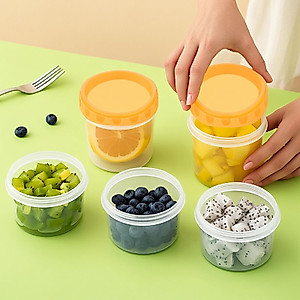 ZILAMGOO 12-pack 8oz/250ml Reusable Small Freezer Containers with screw lid leakproof, Airtight, Stackable