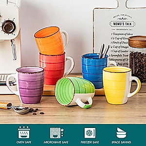 vancasso Bonita 12 Oz Coffee Mugs Set of 6, Ceramic Coffee Cups for Cappuccino, Latte, Tea, Cocoa, Warm Color