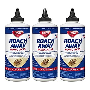 Enoz No Zone Roach Away Powder, Kills Cockroaches, Silverfish, and Ants (Pack of 3)