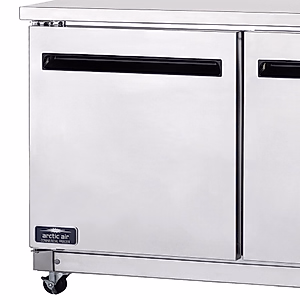 Arctic Air AUC60R 60-Inch Two-Door Undercounter Worktop Refrigerator, Stainless Steel, 3/8-HP, 15.5 Cubic Feet, 115v