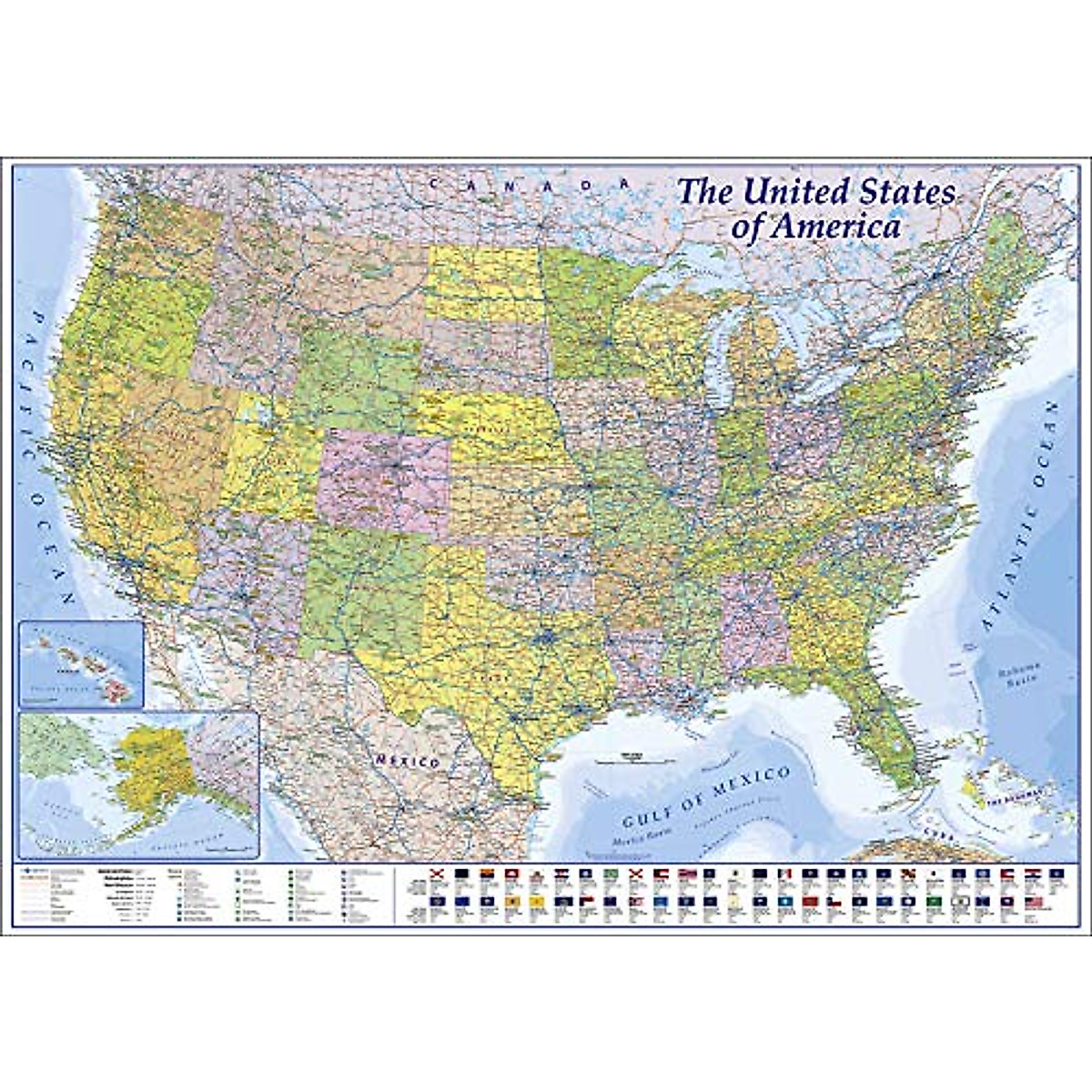 XXL USA Map Premium Poster Giant America Map with all States 55" x 39" MAPS IN MINUTESÙ (55"x39")