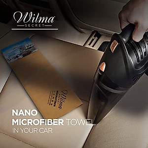 wilma secret Nano Synthetic Chamois Microfiber Towels Cleaning Cloth, Cleaning Set , car Cleaning Microfiber Towel, Glass Towel Cleaning Cloth, Washing and Drying 2-Pack 15,74x 13,77 inc Mustard