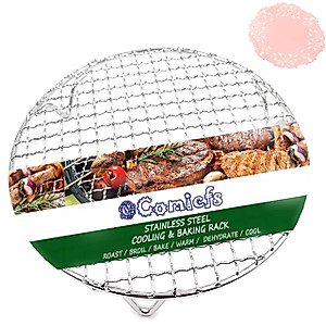 Comicfs Steaming Racks Dia 11.6" Round Barbecue Grids Cross Wire Footed Steaming Stainless Steel Cooling Rack with Legs Multi-Purpose Grill Rack for Airfryer Instant Pot/Pressure Cooker (29.5cm/11.6")