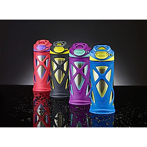 Zulu Echo BPA-Free Vacuum Insulated Stainless Steel Water Bottle with Flip Straw, Purple, 12 oz.
