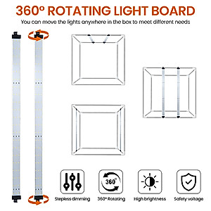 HitTopss Photo Studio Light Box Photography 32"x32"x32" Portable Large Studio LightBox Shooting Tent Kit with 6 Backdrops, Photography Lighting Kit LED Lights Adjustable Brightness 13000LM, CRI 95+