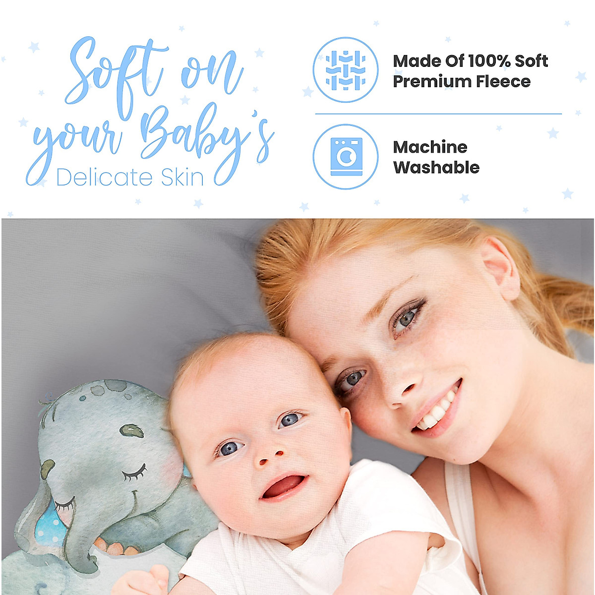 Paishanas Baby Monthly Milestone Blanket Boy or Girl Elephant Baby Milestone Blanket Premium Fleece Months Baby Milestone Large Size Milestone Blanket for Baby Boy Baby Photo Blanket
