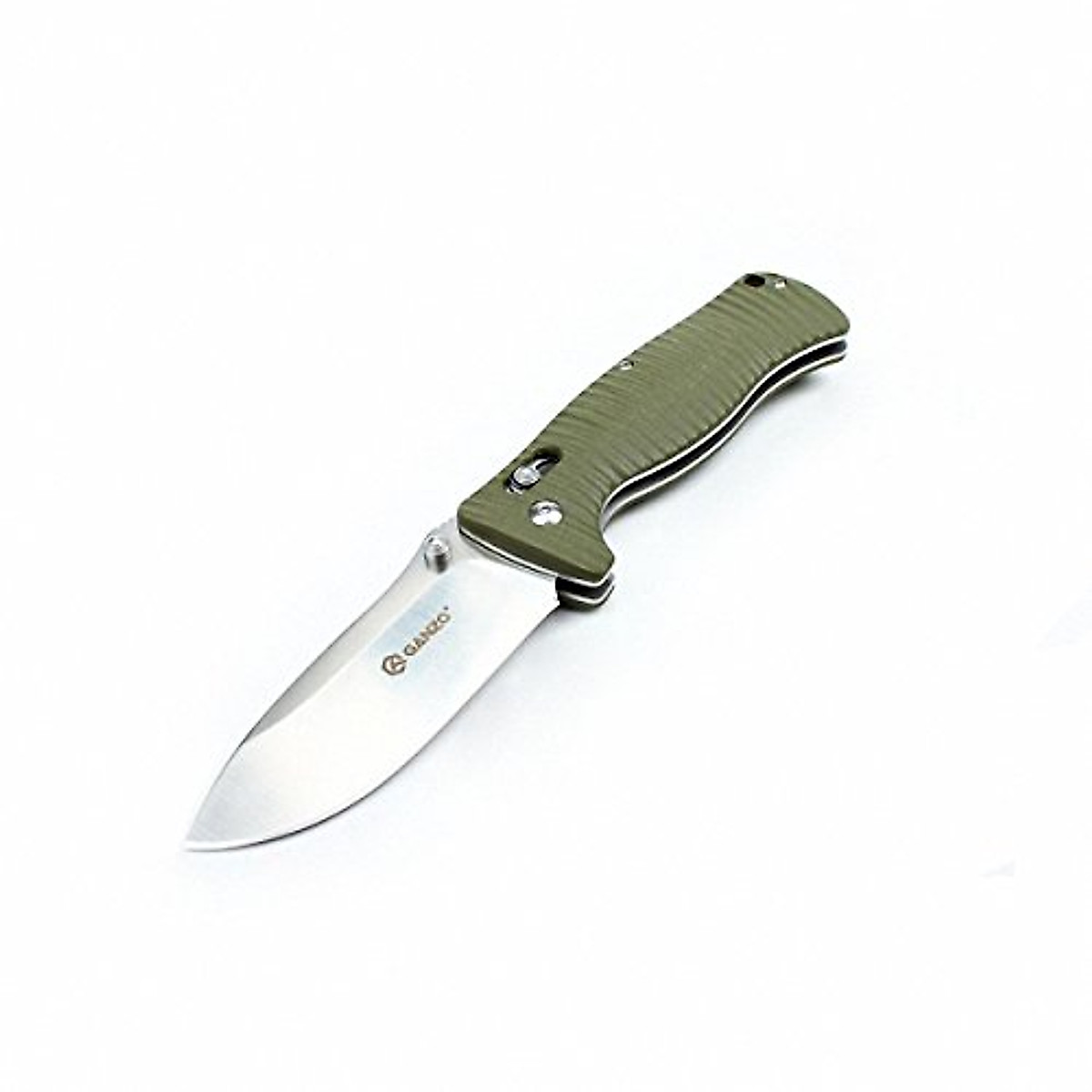 Ganzo G720-GR Tactical Folding Knife Window Breaker 440C Blade Army Green G10 Handle w/Paper Box & Draw String Bag G720
