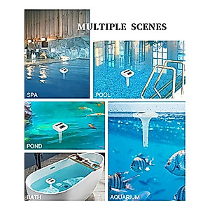 Solar Digital Pool Thermometer Floating Easy Read Large Display LCD Screen Solar Powered No Batteries Needed Fahrenheit Celsius 150C