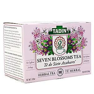 Tadin Tea Seven Blossoms Tea with Linden Flowers Valerian Root, Caffeine - Free, 24 Count (Pack of 3)