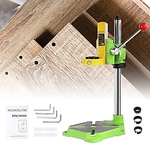 POWLAB Upgrade Floor Drill Press Stand Table with Rotary Tool, 90° Rotating Fixed Frame, Clamp for Hand Drill Benchtop Drilling Collet,Table Drill Press Kit Tool Holder for Benchtop Repair