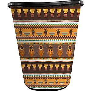 RNK Shops African Masks Waste Basket - Single Sided (Black)