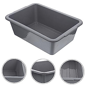 BUGUUYO Plastic Organizer Box Car Storage Box White Plastic Storage Bins Utility Tote Bus Tub Restaurants Plastic Tub Restaurant Bus Tub Storage Basket Sink Wash Basin Household Grey Pan