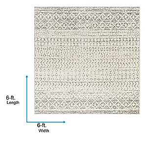 Artistic Weavers Chester Boho Moroccan Area Rug,6' Square,Grey