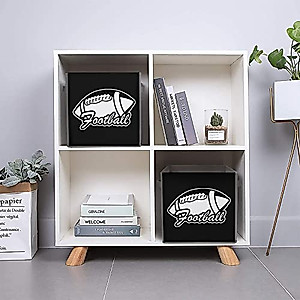 Rugby American Football Collapsible Storage Bins Basics Folding Fabric Storage Cubes Organizer Boxes with Handles