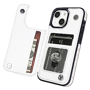 uCOLOR Flip Leather Wallet Case Card Holder Compatible with iPhone 13 6.1 iPhone 14 6.1 Women and Girls with Card Holder Kickstand (Beige Leopard)