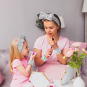 Hanaive headbands for women for washing face Spa Headband and Wristbands, Makeup Headband for Washing Face, Kids Soft Facial Makeup Head Band, Shower Skin Care Girl Hair Supplies (Light Stripes)