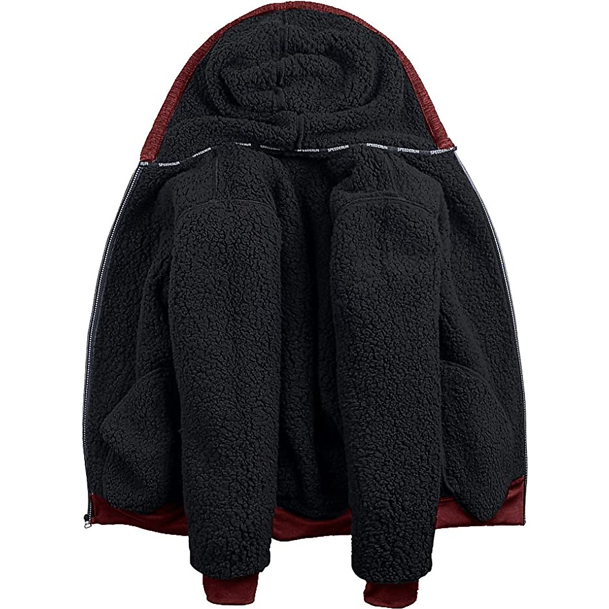 Little Beauty Men Hoodies Full Zip Up Jacket Fleece Sherpa Lined Heavyweight Sweashirts Winter