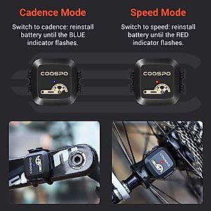 COOSPO GPS Cycling Computer BC107 & Bike Cadence/Speed Sensor BK467, Wireless Bike GPS Speedometer with 2.4 Inch Auto-Backlight Display, Bluetooth/ANT+ Bicycle Computer GPS Sync with Strava