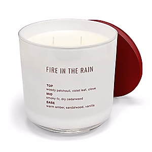 Studio Oh! Scented Candle with Essential Oils and Fragrance-Infused Coconut-Soy Blend Wax - Burns up to 40 Hours - Comes in a Jar - Non Toxic - Signature Collection Candle - Fire in The Rain