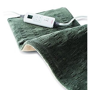 Sunbeam Heating Pad for Back, Neck, and Shoulder Pain Relief with Auto Shut Off and 6 Heat Settings, Extra Large 12 x 24", Green