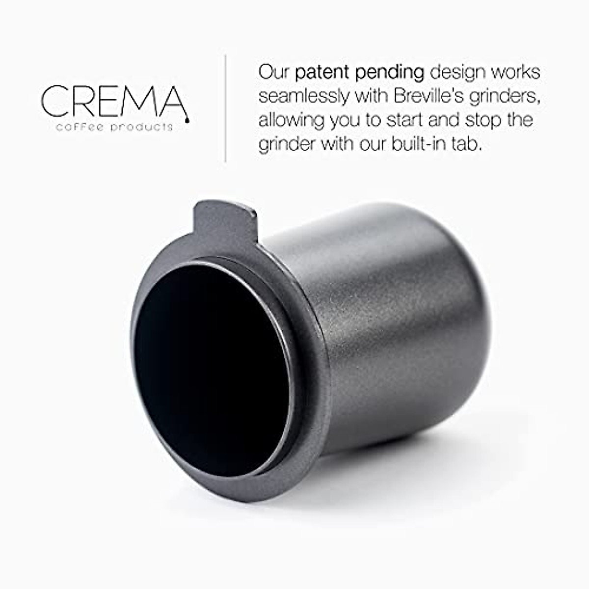 Crema Coffee Products | 54mm Dosing Cup | Black | 100% Stainless Steel with Non-Stick Food Grade Coating | Espresso Coffee Dosing Cup | Fits 54mm Breville Portafilters
