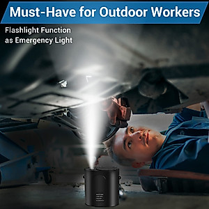 YEMIUGO 9600mAh Waist Clip Fan Rechargeable, Portable Belt Fan, Necklace Fan Personal Fan Cooling Fan Hands-free with 3-Speed, Strong Airflow for Fishing, Gardening, Climbing, Cycling