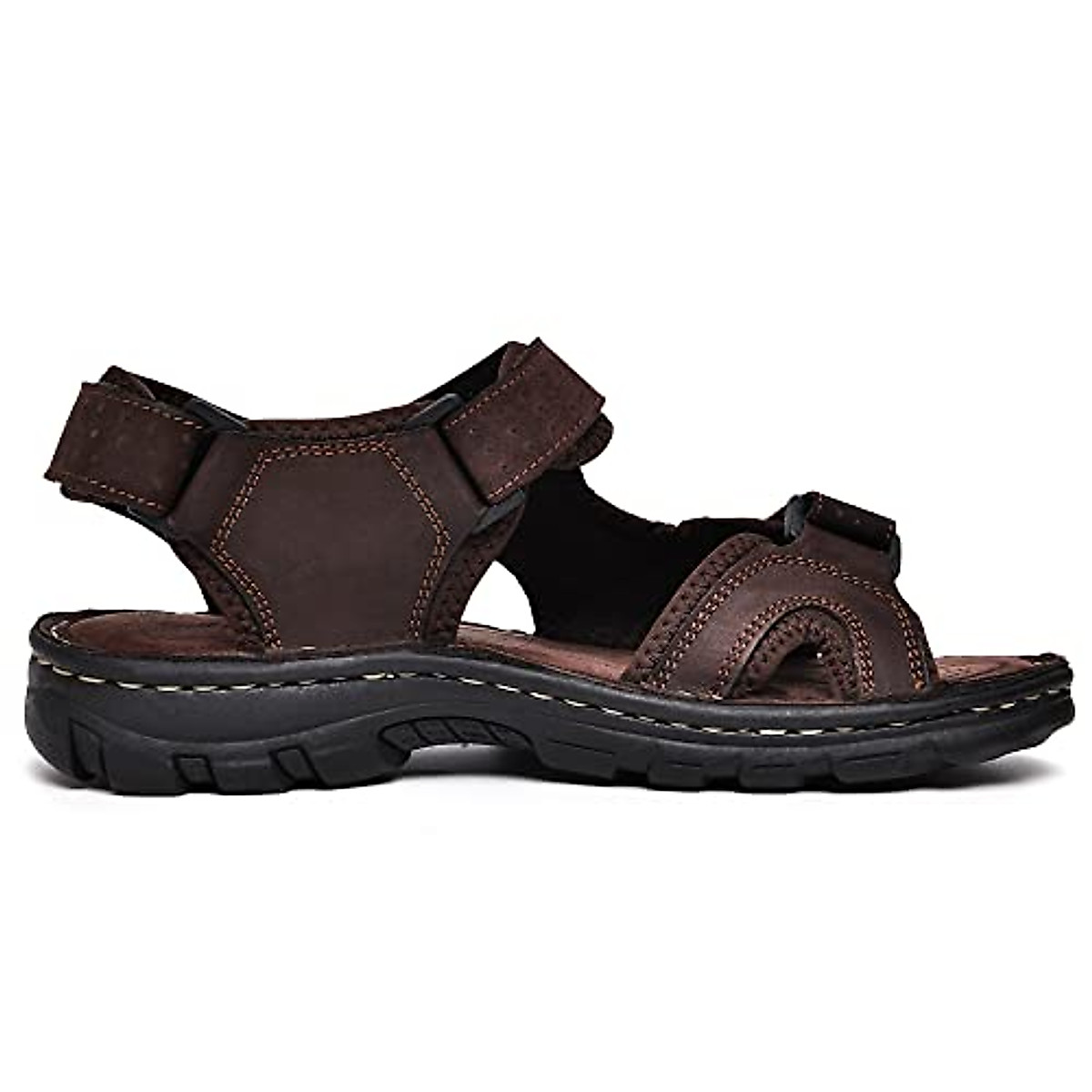 Arkbird Men's Athletic Sandals, Open Toe Nubuck Leather Fisherman Sandals for Men, Coffee, Size 8