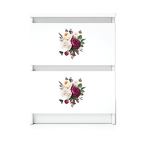 Bouquet Rub on Transfer, 6 x 6 inch Sheet - Dry Rub-On/Off Transfers Stickers for Decoupage Scrapbooking Crafts Mixed Media Collage Art