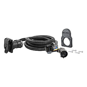 CURT 56072 7-Foot Vehicle-Side Truck Bed 7-Pin Trailer Wiring Harness Extension & Cover, Select Chevrolet, GMC