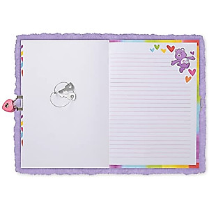 iscream Care Bears Share Bear Lined-Page Lock and Key 8.5" Plush Fur Journal with Mini Spiral Journal