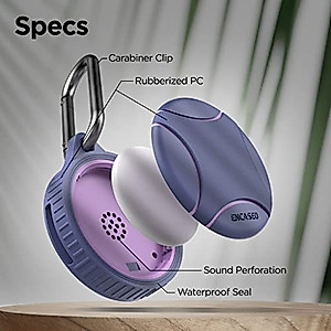 Encased Waterproof Airtag Case Compatible with Apple Airtag Keychain Holder Black Purple - 2 Pack