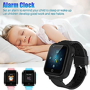 Kids Smart Watch Phone 4G Network WiFi GPS Tracker Children Smartwatch with Two-Way Call Camera SOS Anti-Lost IP67 Waterproof Touch Screen Watch Gift for Boys Girls Birthday Christmas Xmas (Black)