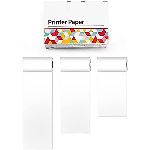 Mini Pocket Printer, New Upgrade Fast Printing Portable Mini Thermal Printer, Wireless Bluetooth Photo Printer Portable Sticker Printer DIY Scrapbook (White Printing Paper Non-Adhesive *3)