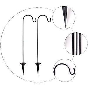 BESPORTBLE 24Inch Shepherd Hooks 3 Pack Garden Stakes Shepherds Hook for Garden Decor, Plant Hanger, Lantern Hook, Solar Light Hanging