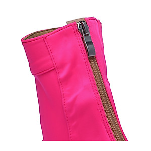 Minishion Latin Dance Booties for Women Zip Party Evening Boots Sandals L565 Rose US 10