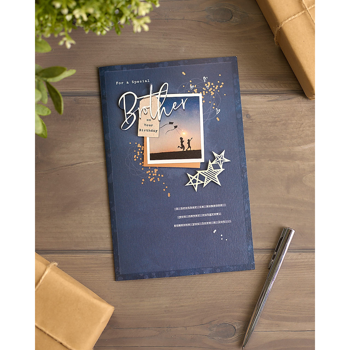 UK Greetings Birthday Card for Brother - Sentimental Design, Black, 149mm x 229mm