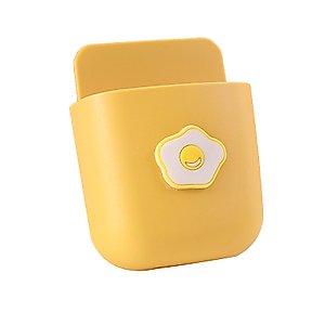 Enforose Wall Storage Rack, Cartoon Storage Box Wall Mounted Storage Container Cute Phone Holder Wall Mount Pencil Holder Makeup Organzier(fried eggs)
