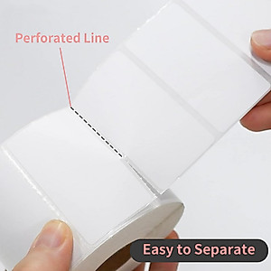 OausTect 2.25" X 1.25" Thermal Label, Perforated Sticker for Barcode and FBA Address, Adhesive Shipping Label, Compatible with Rollo and Zebra Desktop Printers, 12 Rolls, 12000 Labels