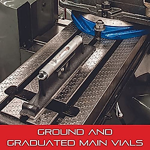 Starrett Machinists' Level with Ground and Graduated Main Vial - Ideal for Machine Shop and Tool Room Use - 12" (300mm) Length, Cross Test Vial, Without Case - 98-12